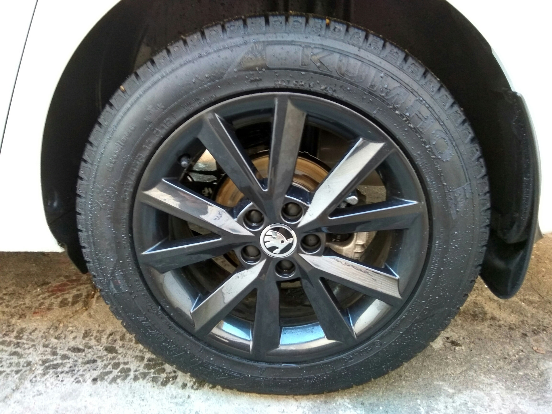 Зимняя резина kumho kw31 205/55 R16 — Skoda Rapid (1G), 1,6 л, 2016 ...
