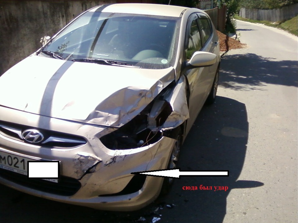 Отдохнул в деревне — Hyundai Solaris Hatchback, 1,4 л, 2011 года | ДТП | DRIVE2