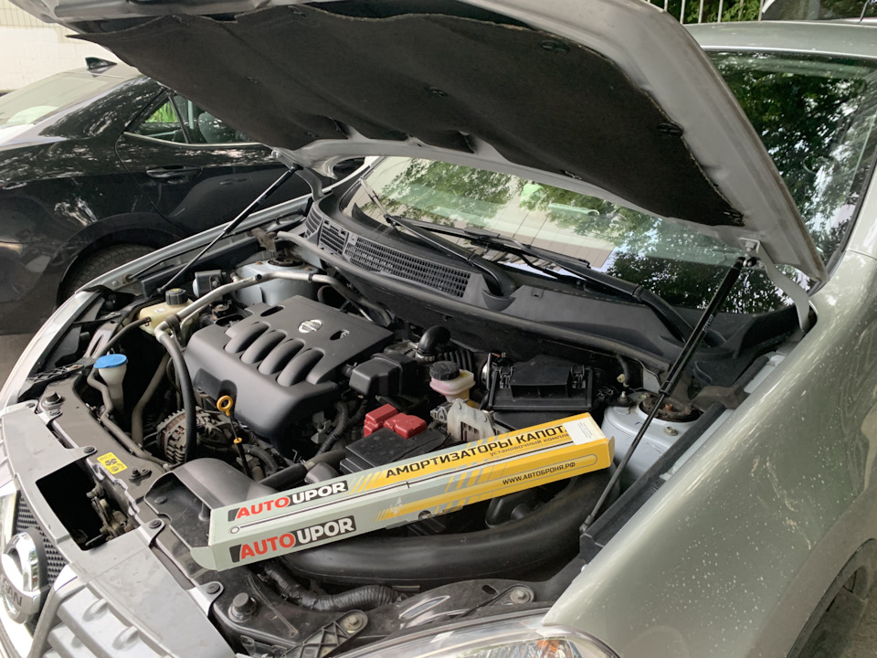 Новые амортизаторы багажника и капота — Nissan Qashqai (1G), 2 л, 2009 ...