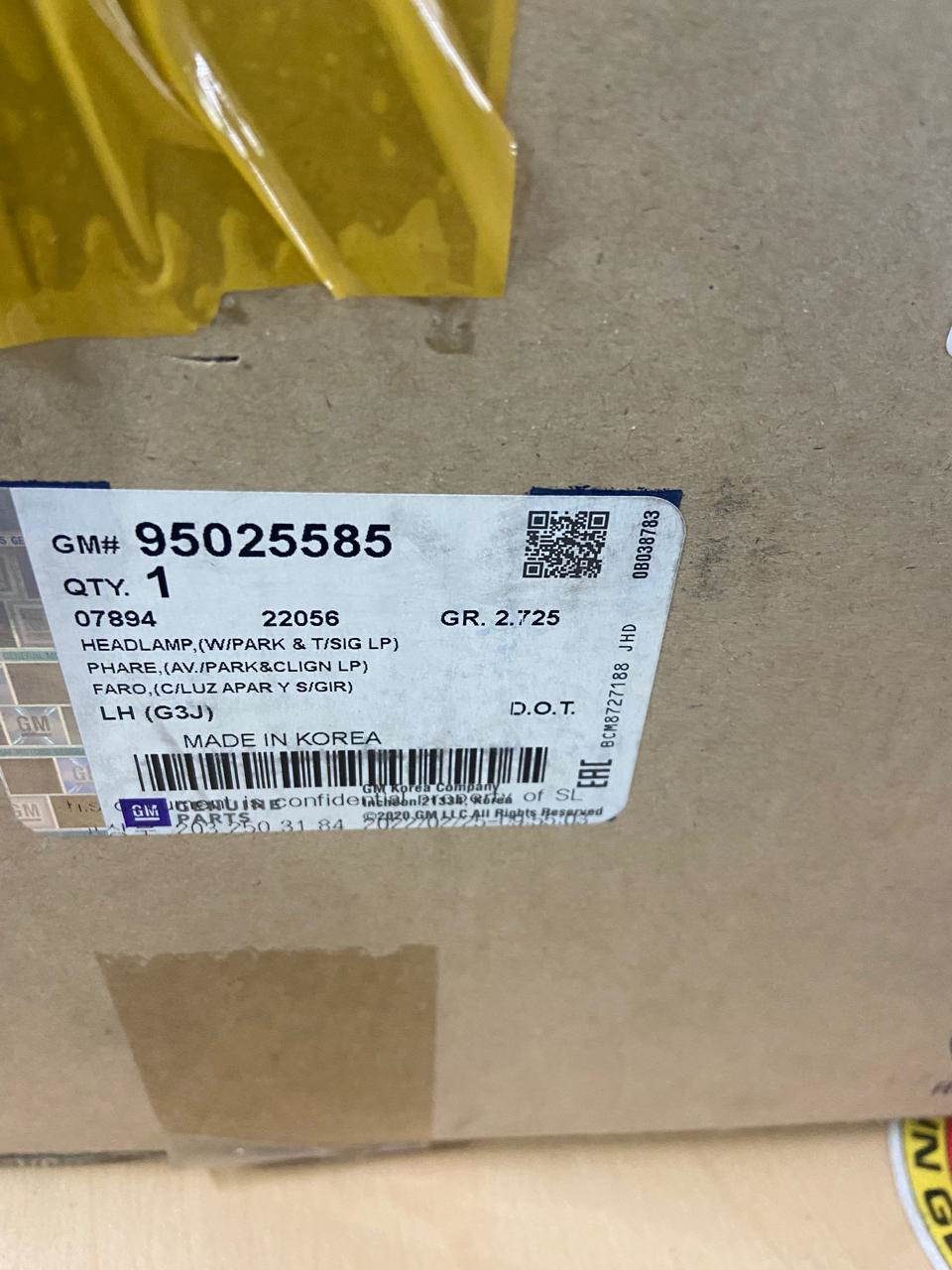 95025585 Фара передняя GM | Запчасти на DRIVE2