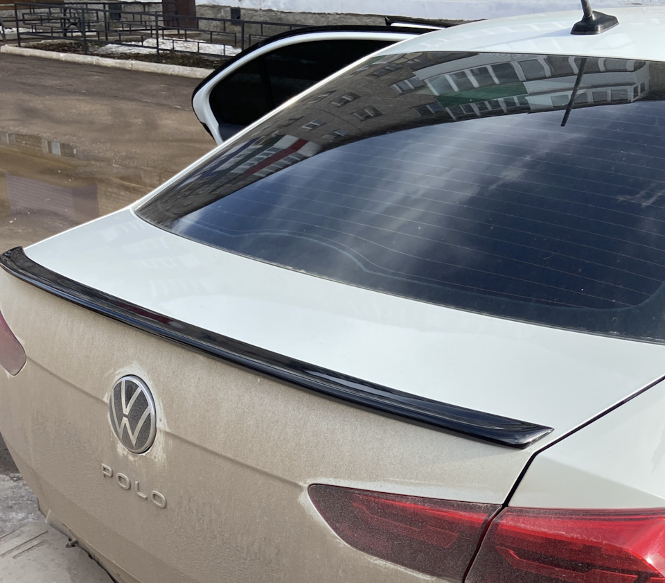 Лип спойлер черный глянец. — Volkswagen Polo liftback, 1,6 л, 2020 года ...