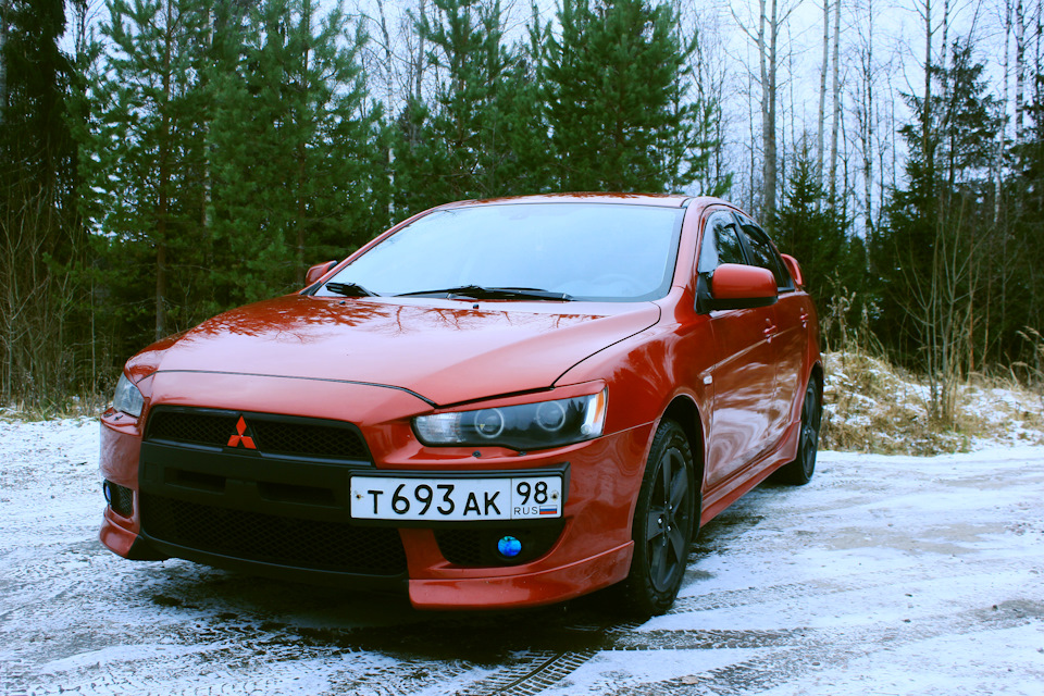 Зима такая зима ) — Mitsubishi Lancer X, 2 л, 2008 года | колёсные ...