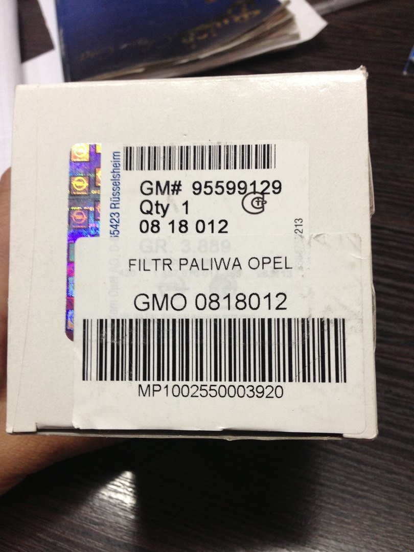 Оригинальный топливный фильтр на Opel Combo 1.3 CDTI 16V 2005-2011 — DRIVE2
