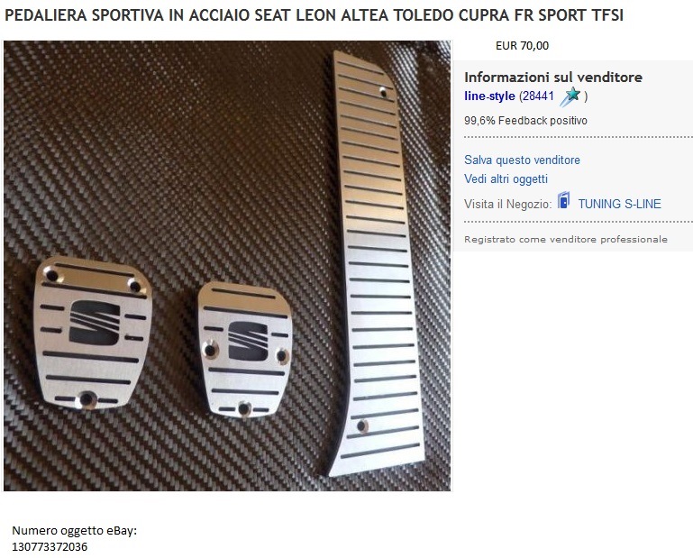 Накладки на педали — SEAT Leon (Mk II), 1,2 л, 2012 года | аксессуары ...