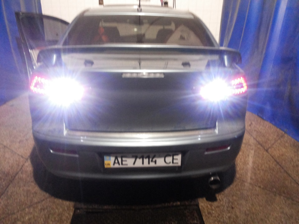 Линзованная диодная лампа в задний ход!) — Mitsubishi Lancer X, 2 л ...