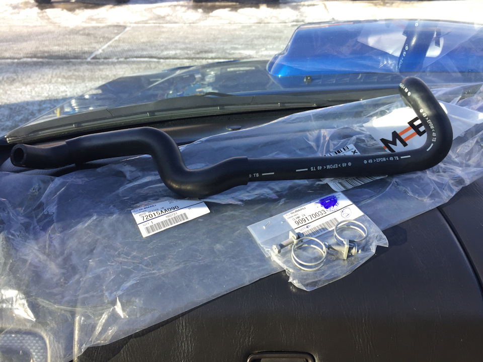 Патрубок печки + хомуты OEM (замена) — Subaru Impreza (GC/GF), 2 л ...