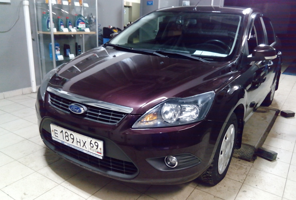 1 Фары с чёрной маской + ПТФ + проставки — Ford Focus Sedan II, 1,6 л ...