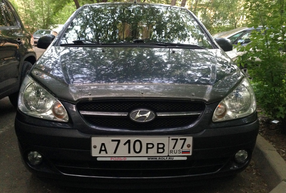 Типичный Getz: CA Plastic Дефлектор капота — Hyundai Getz, 1,4 л, 2007 ...