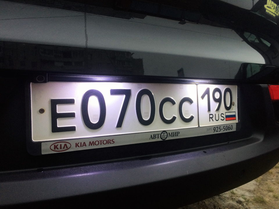 Подсветка заднего номера — KIA Sportage (3G), 2 л, 2011 года | стайлинг ...