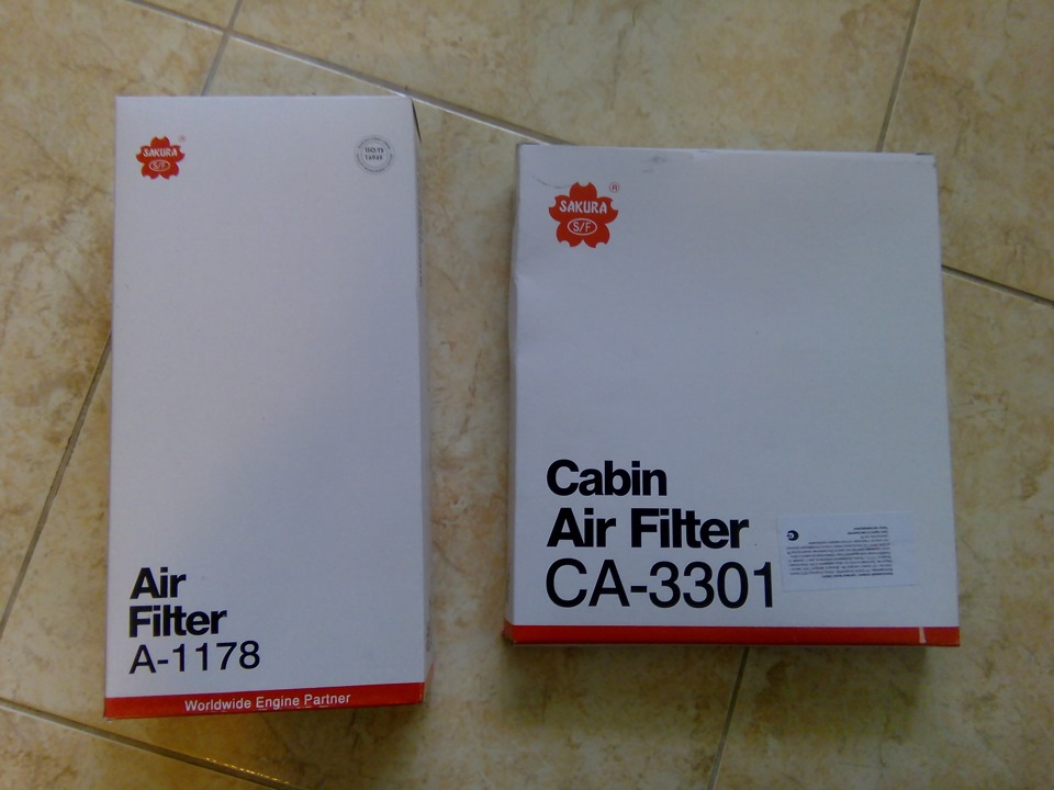SAKURA:фильтр воздушный А-1178, фильтр салона СА-3301 — Toyota ist (1G ...