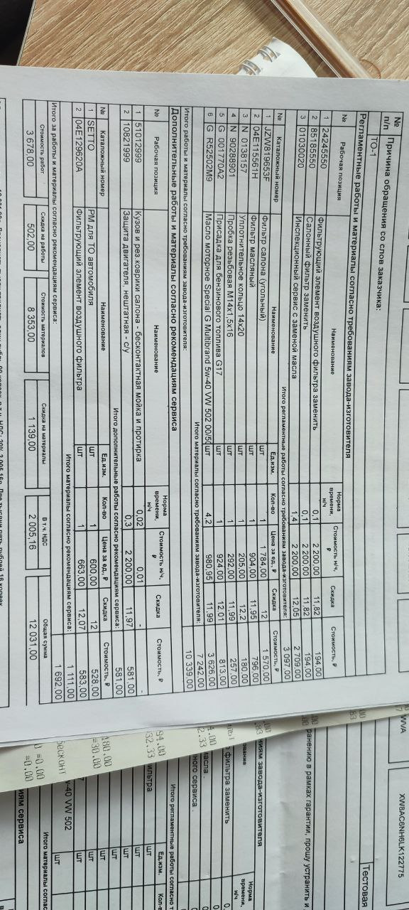JZW819653F Фильтр. эл VAG | Запчасти на DRIVE2