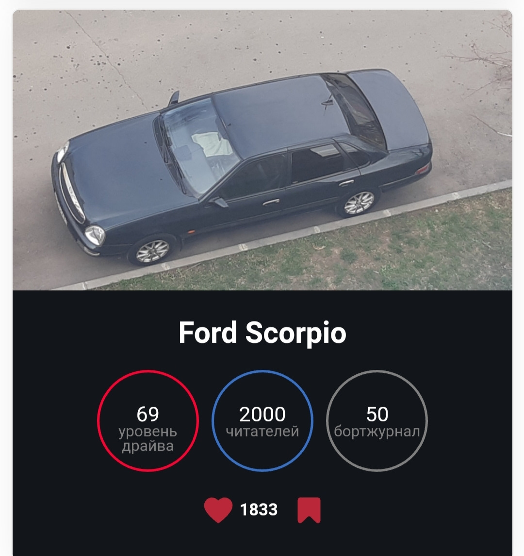 Всем огромное спасибо за подписку. — Ford Scorpio II, 2 л, 1995 года ...