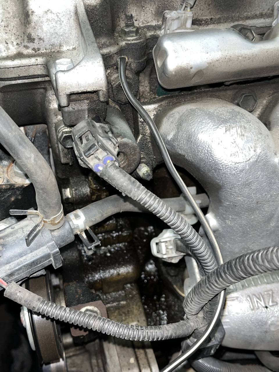 Подтёки масла на двигателе — Toyota Prius (20), 1,5 л, 2009 года ...