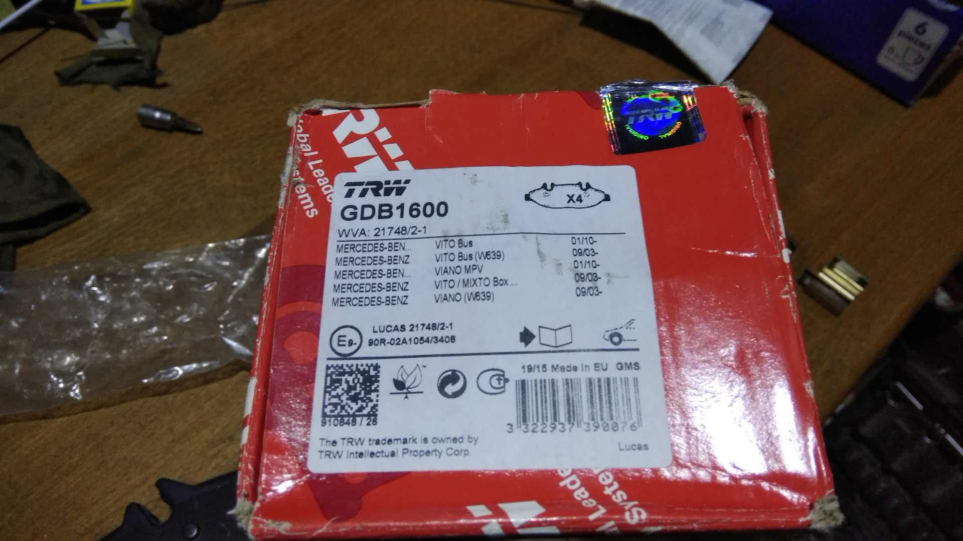 Передние тормозные колодки Vito Viano 639 — Mercedes-Benz Viano (W639), 2,2 л, 2004 года ...