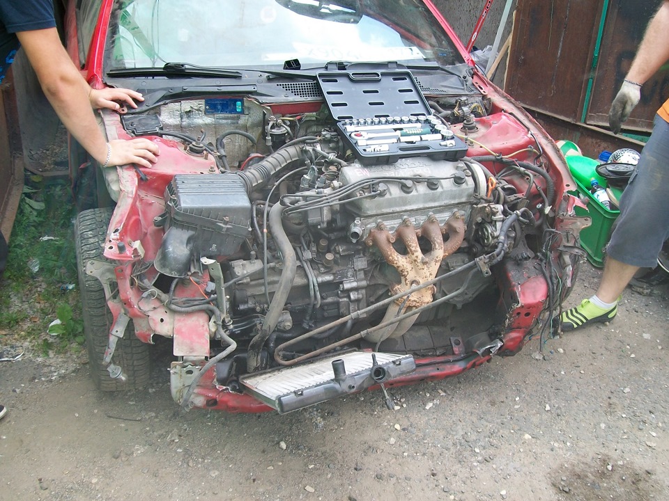 SWAP D15b3 carb-D15dVtec — Honda Civic Hatchback (5G), 1,5 л, 1992 года ...