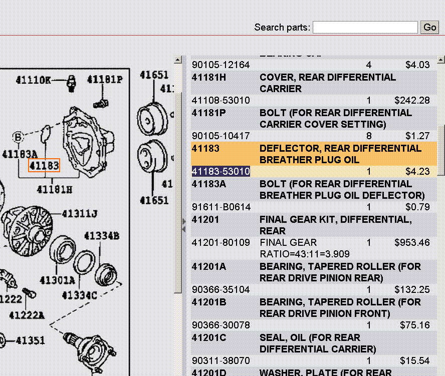 DEFLECTOR, REAR DIFFERENTIAL BREATHER PLUG OIL — Toyota Progres, 2,5 л ...
