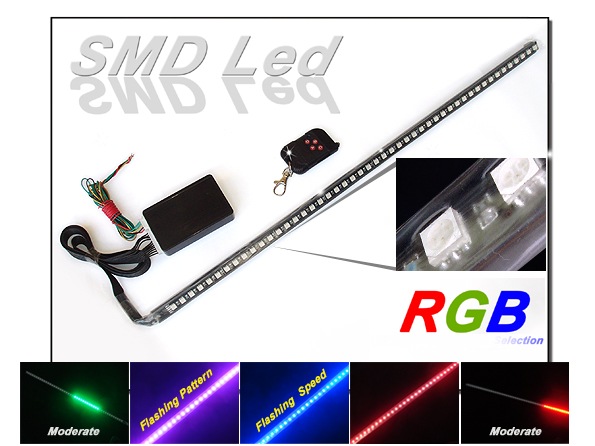 7-Color RGB LED Scanner Strip Accent Lighting Kit w/ Remote Pt1 ...