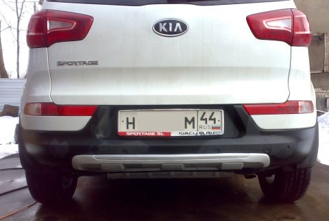 Накладки на бампера — KIA Sportage (3G), 2 л, 2012 года | аксессуары ...