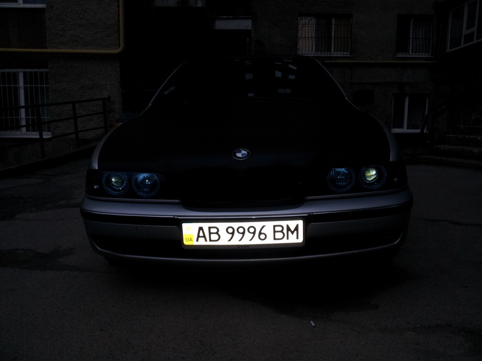 синяя бронь пленка на фары — BMW 5 series (E39), 2 л, 1998 года ...