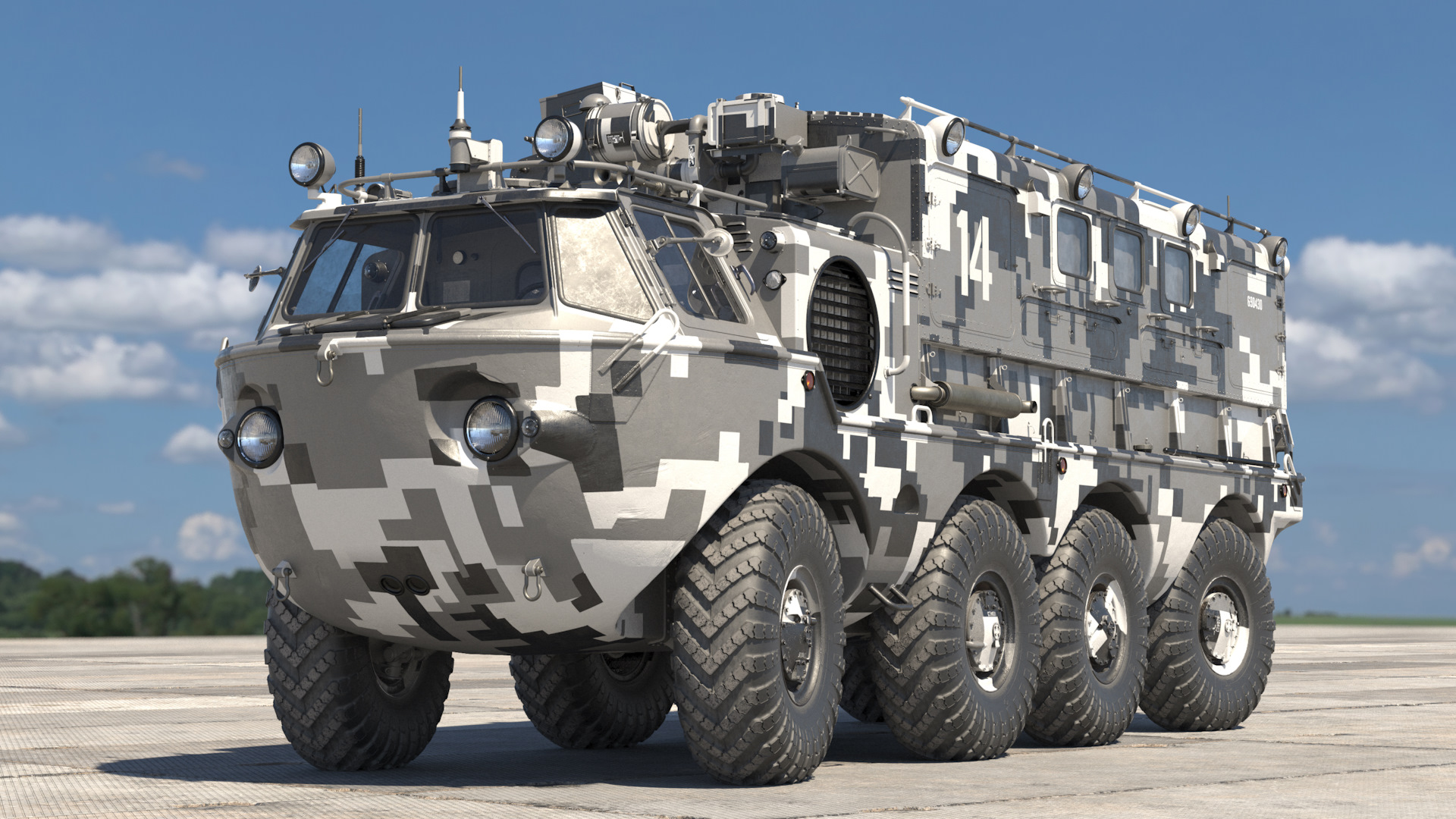 3д модель ЗИЛ-135 Б_КУНГ_Камуфляж-1. — DRIVE2