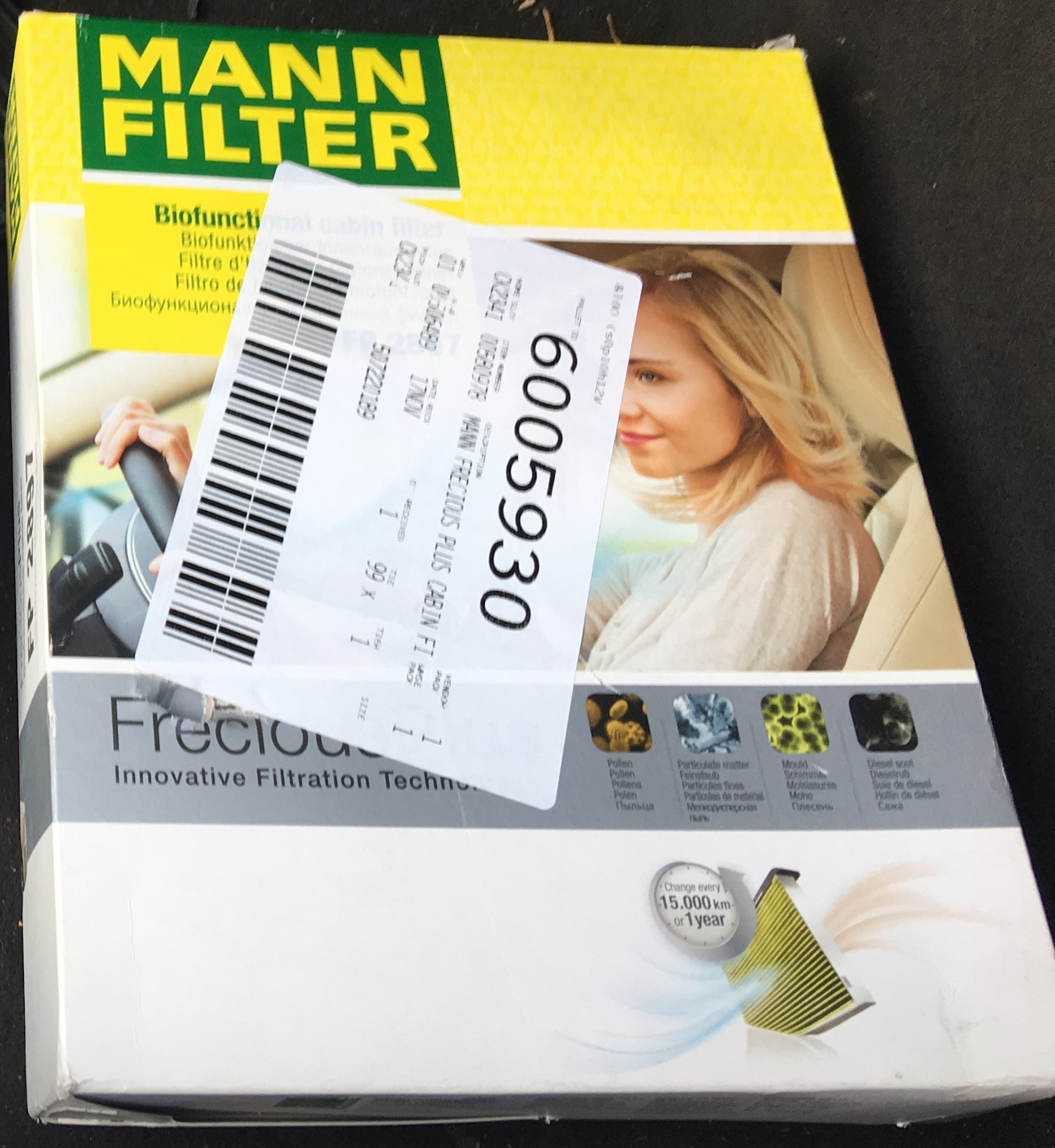 Фильтр Салона — Mann-Filter FP 2897 Frecious Plus — Mercedes-Benz C-Class (W202), 1,8 л, 1998 ...