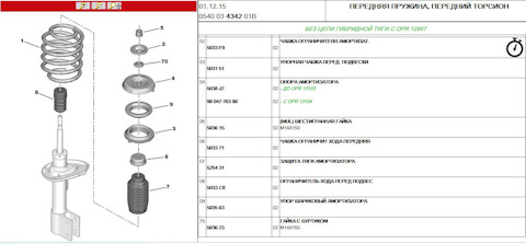 503151 Резинка под переднюю пружину PSA C4, 307, Partner, 3008 Peugeot ...
