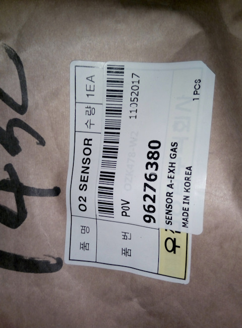 96276380 Кислородный датчик GM | Запчасти на DRIVE2