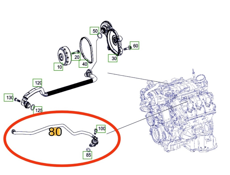Замена клапана вентиляции картерных газов Mercedes-Benz W212 E-klass ...