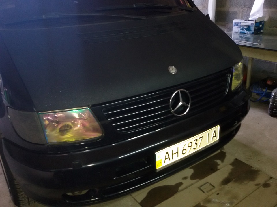 Поклейка фар в пленку хамелеон. — Mercedes-Benz V-Class (W638), 2,8 л ...