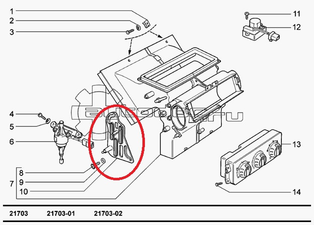 21700810301000 Распределитель воздухообогрева в сборе LADA | Запчасти ...