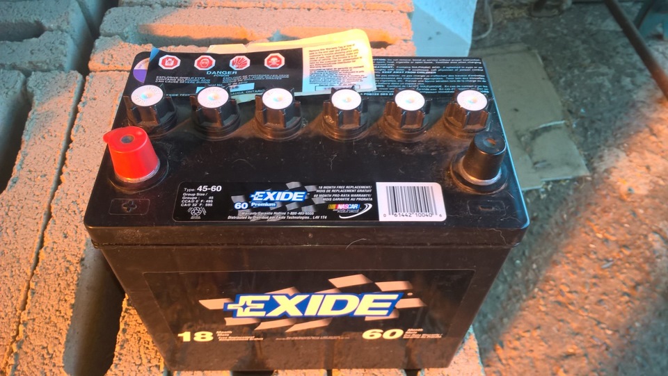 Аккумулятор Exide premium 60 — Lada Калина Хэтчбек (1G), 1,6 л, 2011 ...