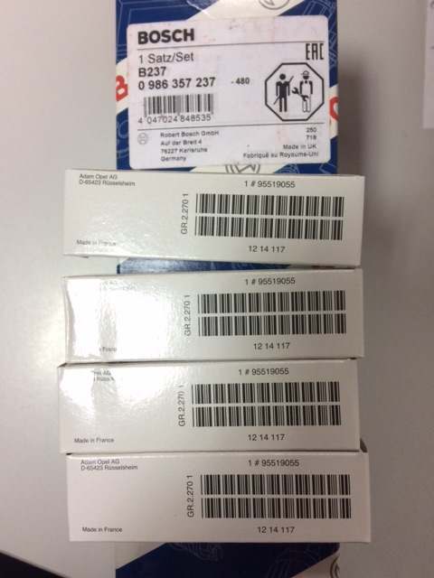 95519055 Свеча зажигания 2 боковых электрода BOSCH Type OPE GM ...