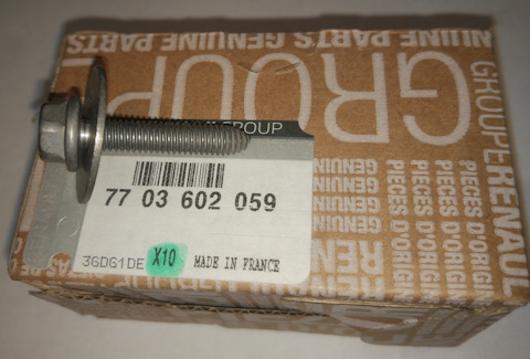 7703602059 Болт м6-30 8-8 RENAULT | Запчасти на DRIVE2