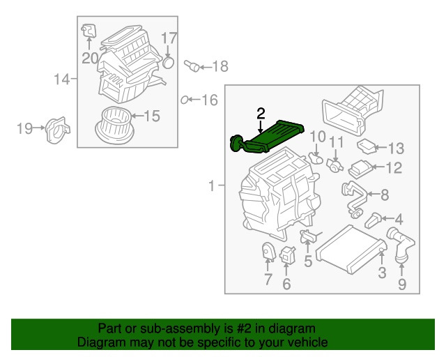 MR500659 Радиатор печки передний Mitsubishi | Запчасти на DRIVE2