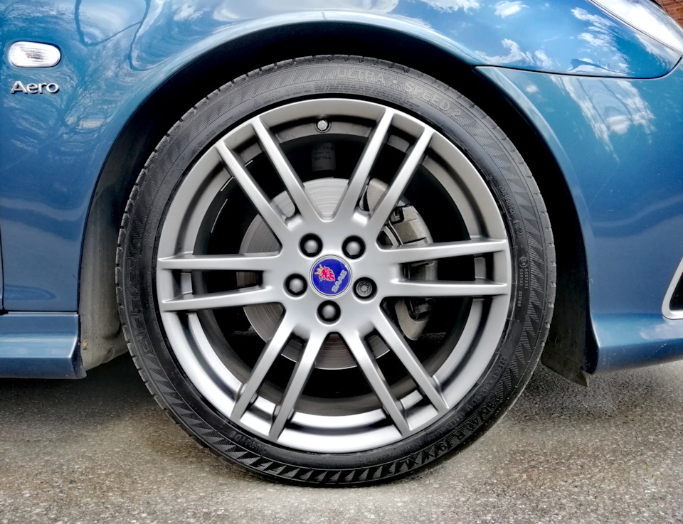 Hirsch Performance twin 6-spoke wheels // Gislaved UltraSpeed 235/40/19 — Saab 9-3 (2G), 2 л ...