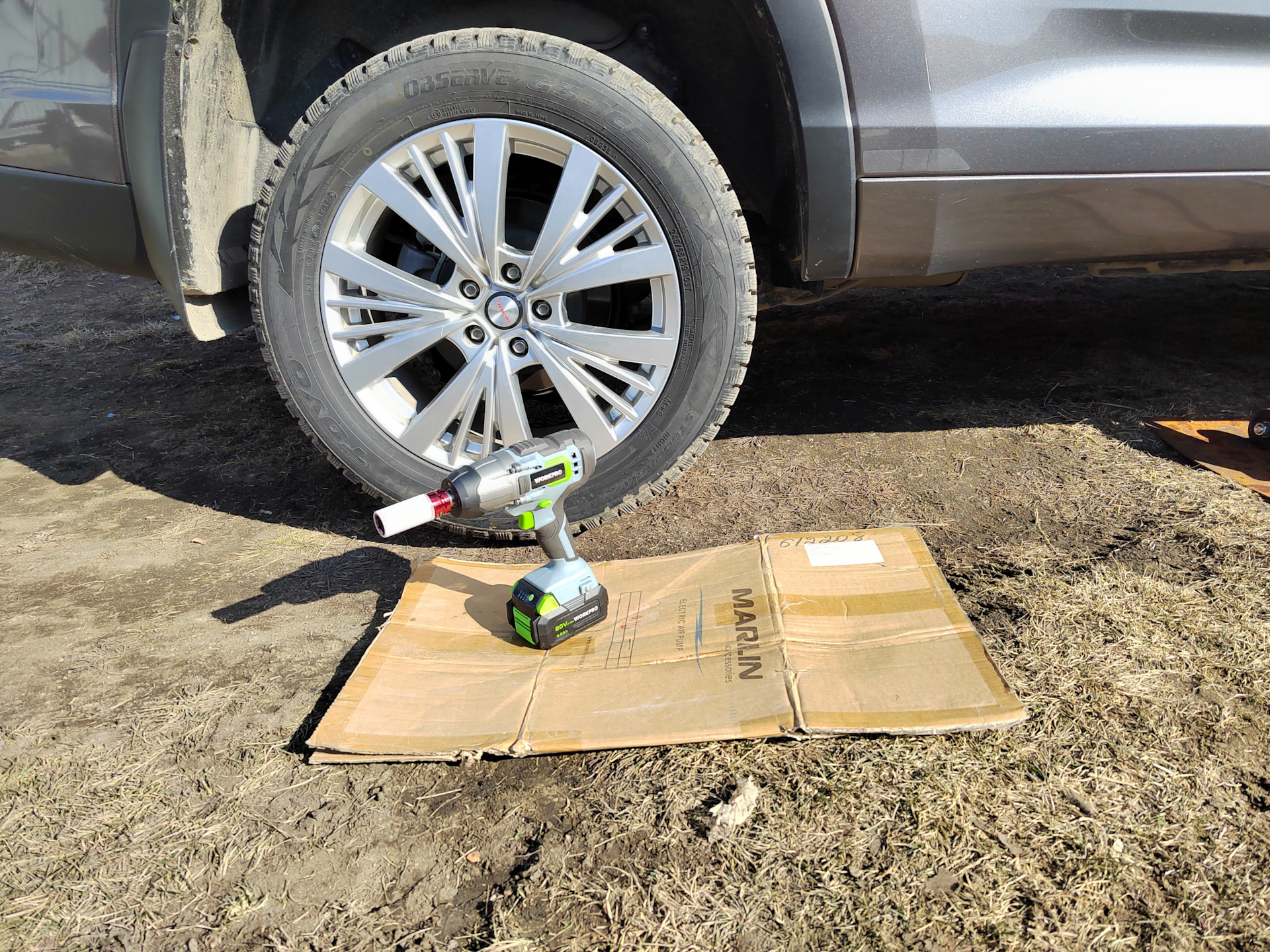 Смена колес, гайковерт рулит. — Toyota Highlander (XU50), 3,5 л, 2014 ...