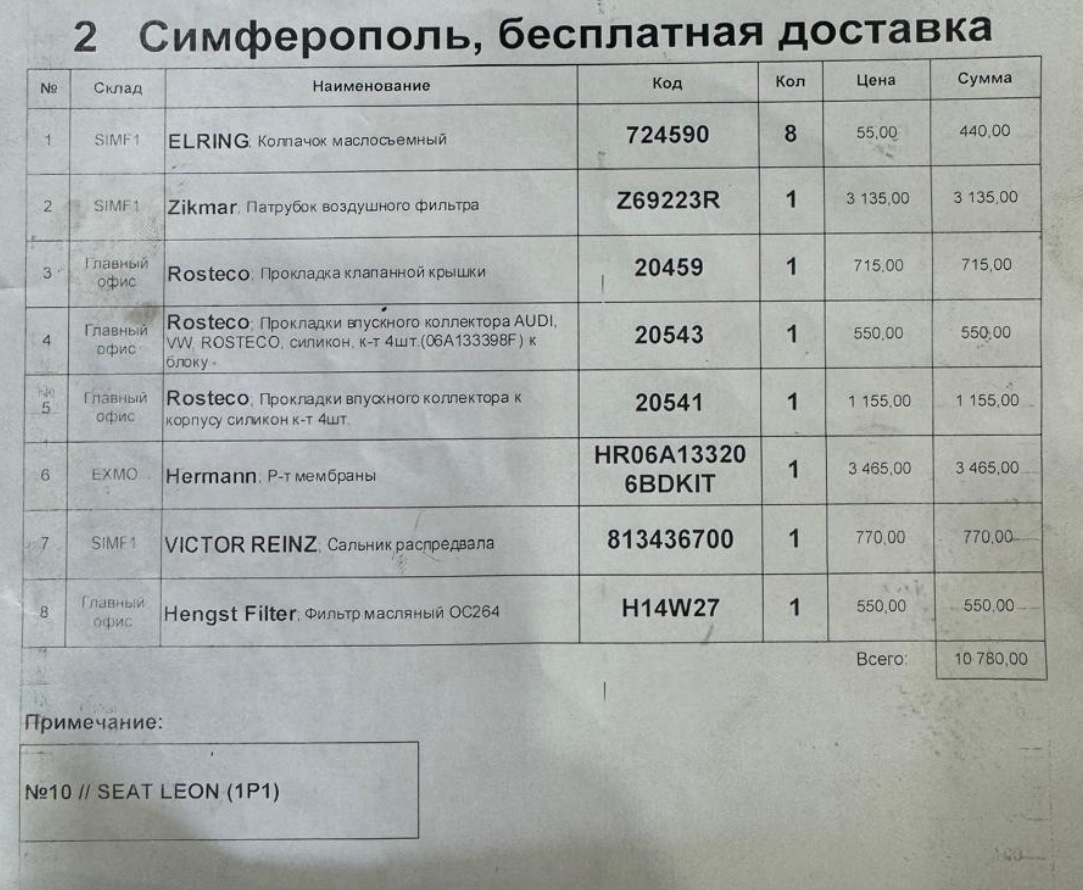 Новые тормоза в круг + ТО — SEAT Leon (Mk II), 1,6 л, 2010 года ...