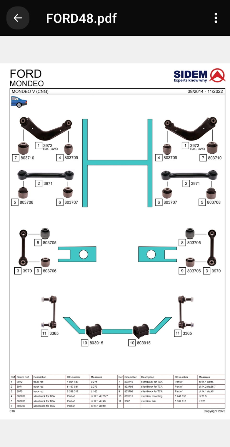 Сайлентблоки — Ford Fusion (America) (2G), 1,5 л, 2015 года ...