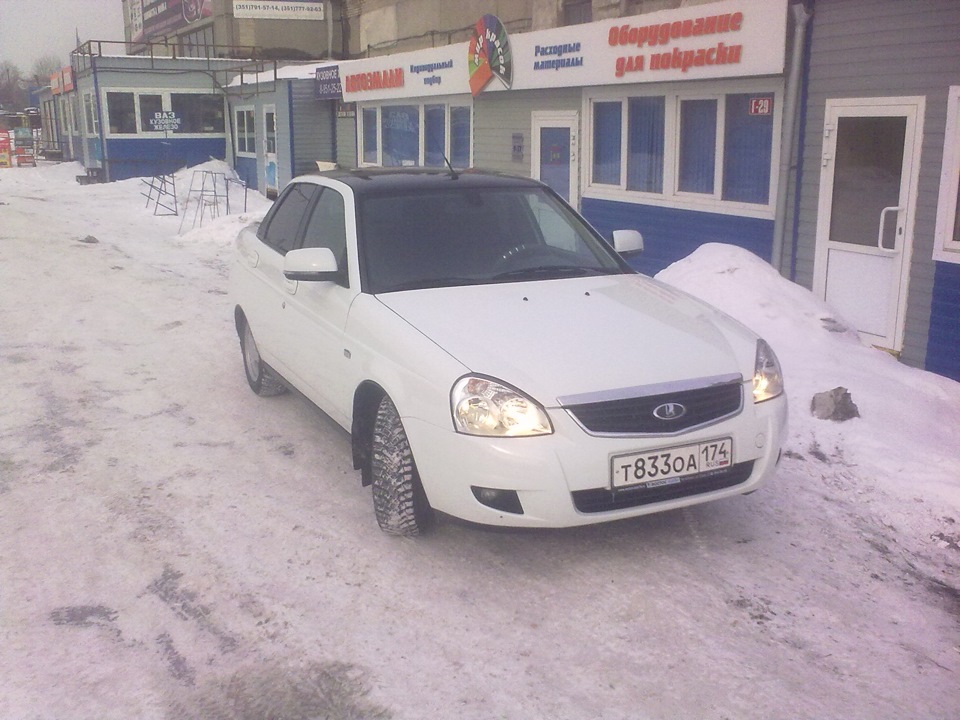Стойки и крышу в глянец — Lada Приора седан, 1,6 л, 2011 года | тюнинг ...