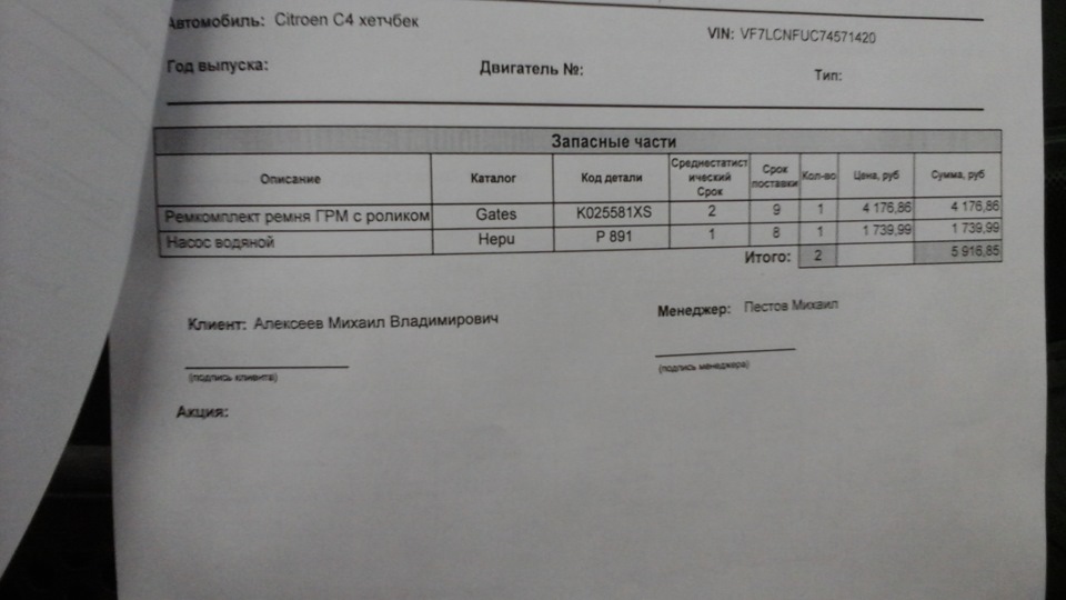 Покупки — Citroen C4 (1G), 1,6 л, 2007 года | запчасти | DRIVE2