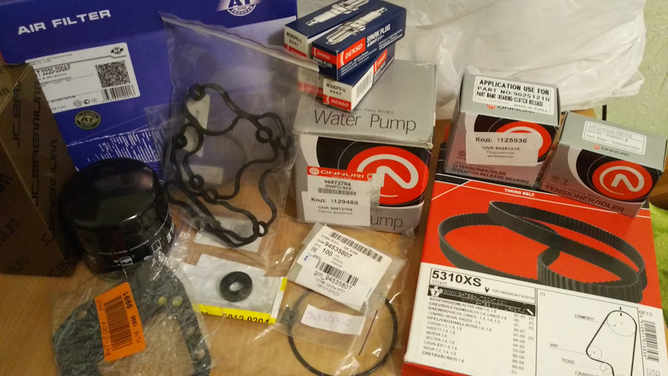 список запчастей для огромного ТО 100тыс.км — Daewoo Lanos, 1,5 л, 1999 ...