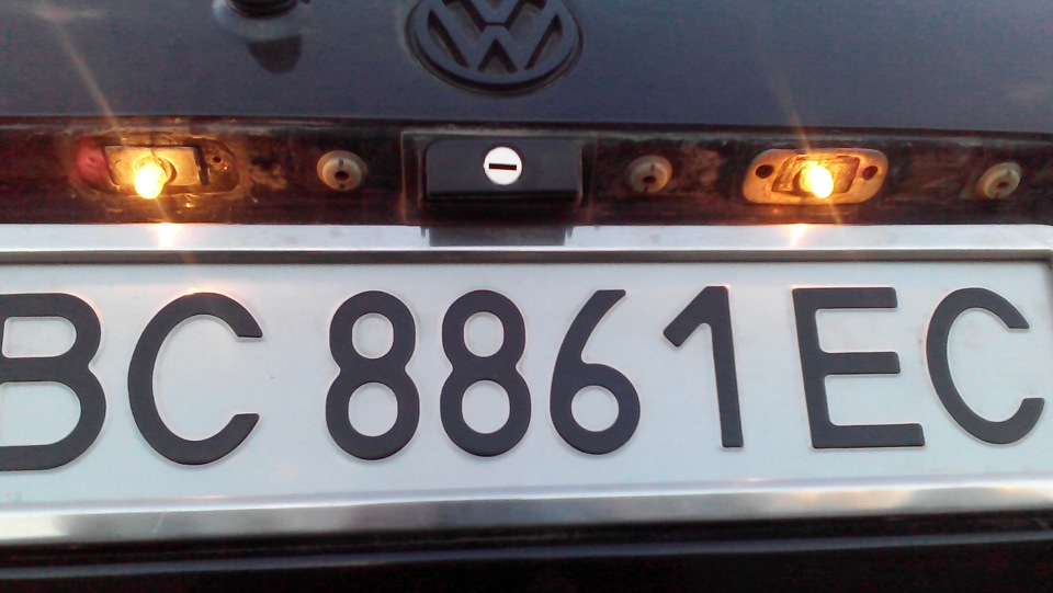 Подсветка номера — Volkswagen Golf Mk3, 1,6 л, 1995 года | аксессуары ...