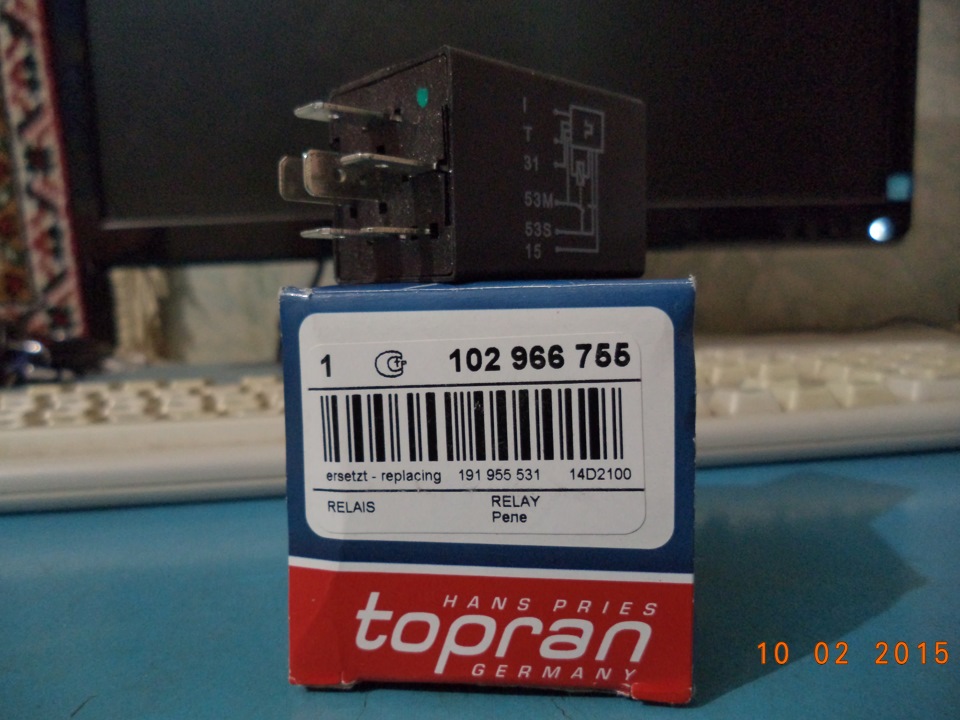 191955531 Реле стеклоочистителя / AUDI, SEAT, SKODA, VW 74~ VAG ...
