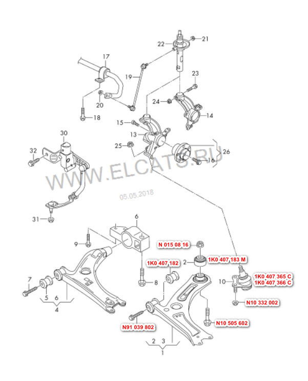 N91039802 Ремкомплект, подвеска колеса VAG | Запчасти на DRIVE2