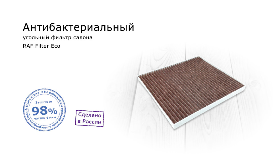 Антибактериальные угольные фильтры салона RAF Filter Eco для Hyundai ...