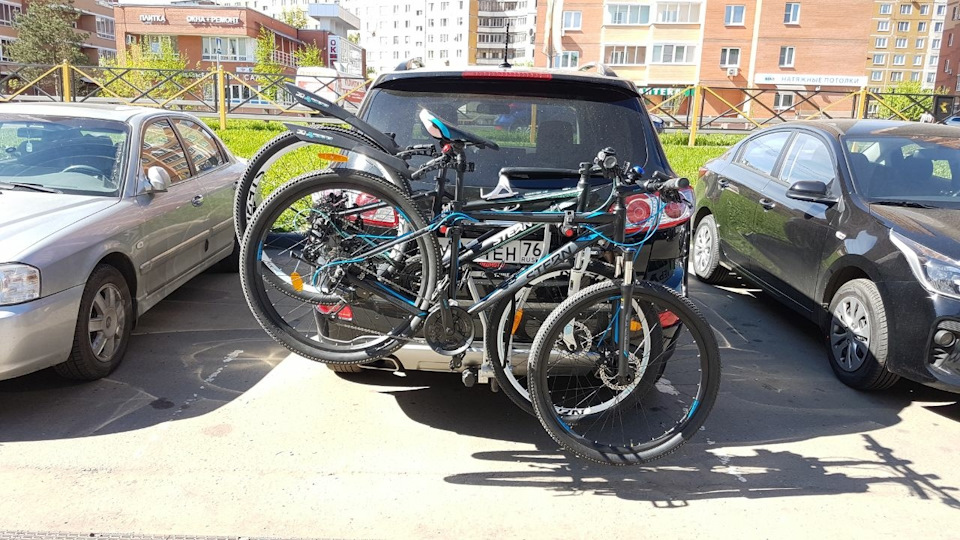Фаркоп+крепление для велосипедов. — Hyundai Santa Fe (2G), 2,4 л, 2012 ...