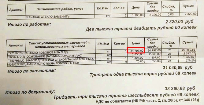 Замена лобового по КАСКО — Renault Kaptur (2016), 2 л, 2017 года ...