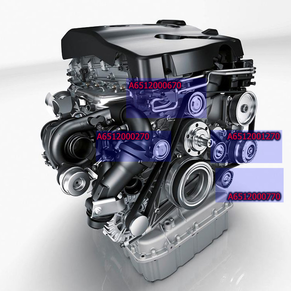 A6512000670 Шкив натяжителя ремня Mercedes | Запчасти на DRIVE2