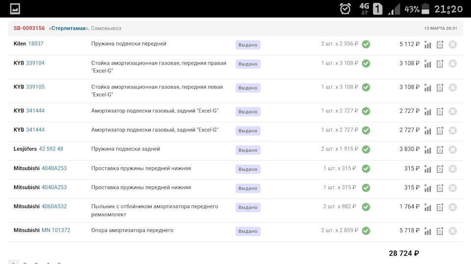 Замена всех 4-х стоек — Mitsubishi Lancer X, 2 л, 2008 года | своими ...