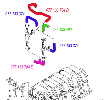 Силиконовые патрубки AUDI A8 D2 мотор 3.7 — 4.2 1994-1999 год — Salers ...